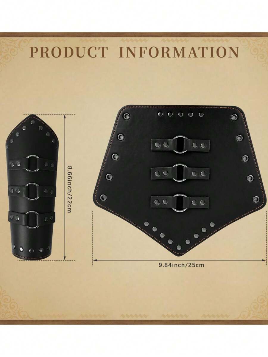 Selling In Pairs(2pcs) - Medieval Knights Black/Brown PU Leather Arm ...