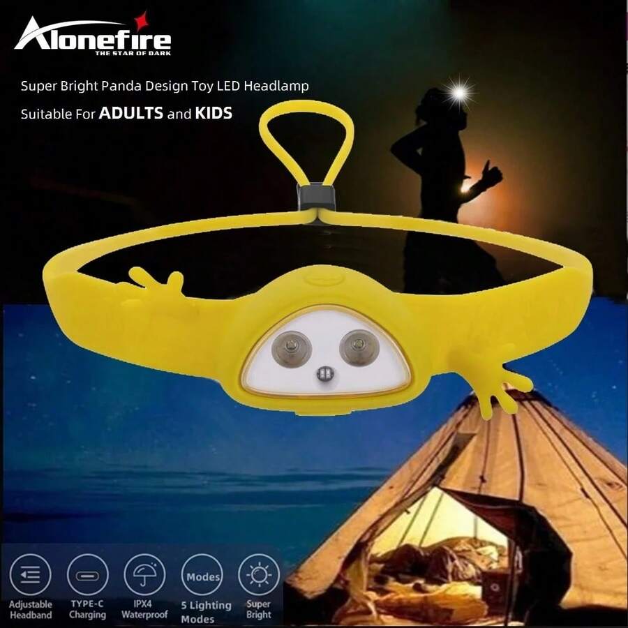 Alonefire 1pc LED Cute Cartoon Look ,Night Lighting Headlamp ...