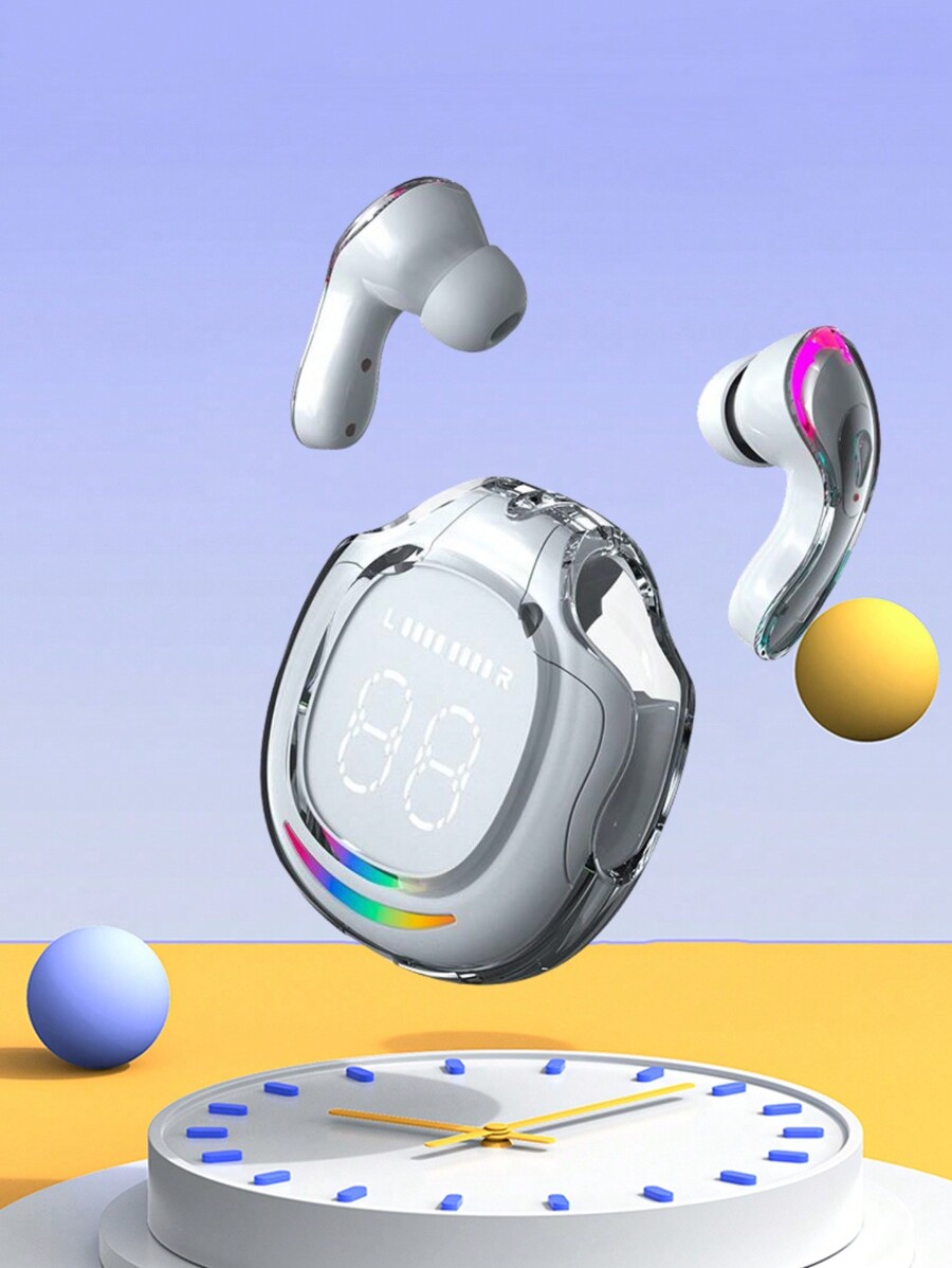 Wireless 5.4 Wireless Earbuds Built-In Ambient Lighting Sports Gaming ...