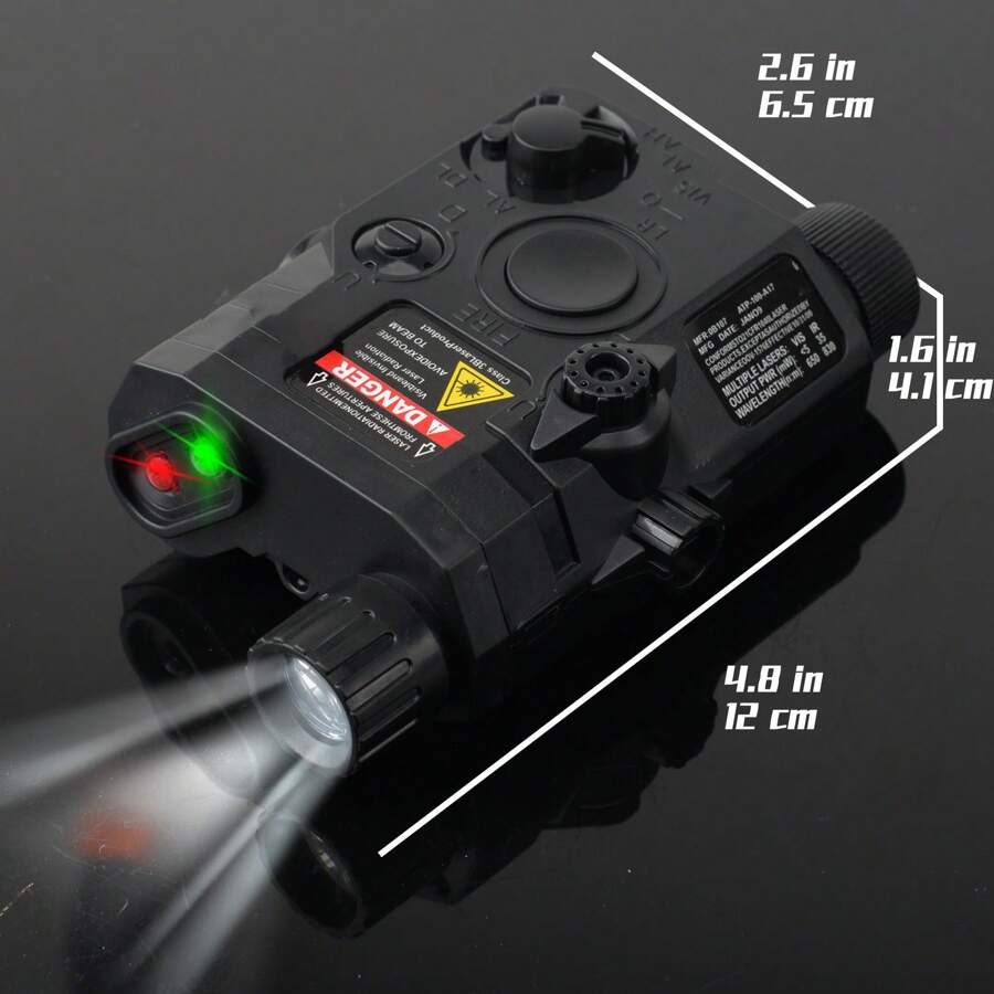 Airsoft PEQ-15 Model, Green Light + Red Light + White LED Flashlight ...