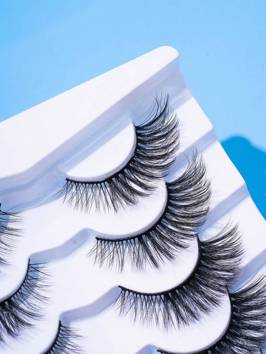 7 Pairs Full False Lashes 3D Stereoscopic Fishtail Eye Elongated Fox ...