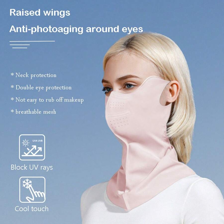 Women's UV Protection Face Mask With Neck Cover, 3D Structure With Soft ...