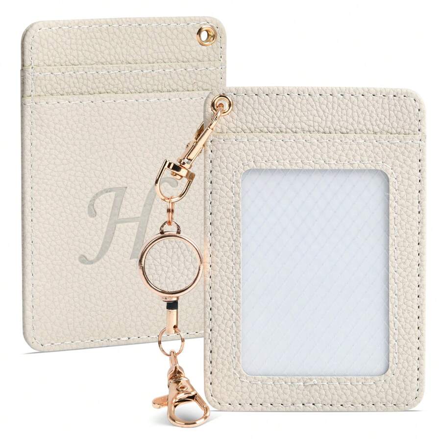 1pc Retractable With Badge Reel And Name Tag Clip Cute Letter Patterned ...