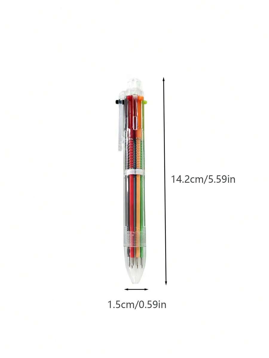 1pc Cartoon Multicolor Ballpoint Pen - 6 Colors In 1 Pen ...