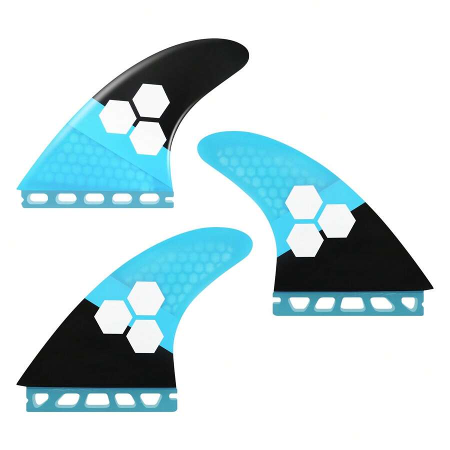 1 Set Surfboard Tri Fin Single Tab Large Size Honeycomb Fiberglass ...