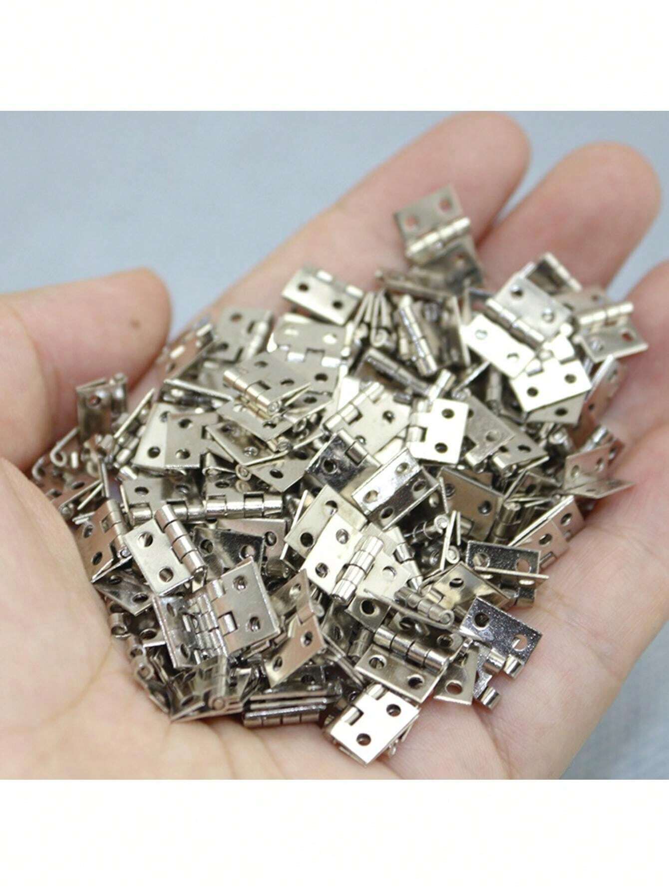 30/50pcs 2cm Mini Silver Hinge With Nail DIY Handicraft Accessory For ...