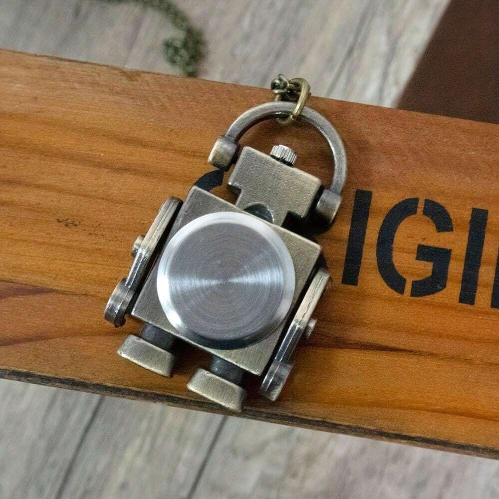 Cool Robot Quartz Pocket Watch With Arabic Numerals On A Round Dial. A ...