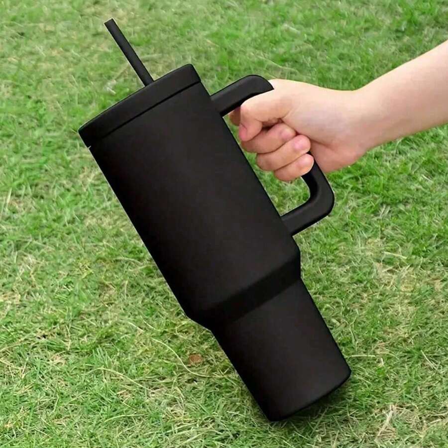 40oz/1200ml With Straw & Handle Insulated Tumbler Mug For Car, 304 Stainless Steel Beer Mug ...