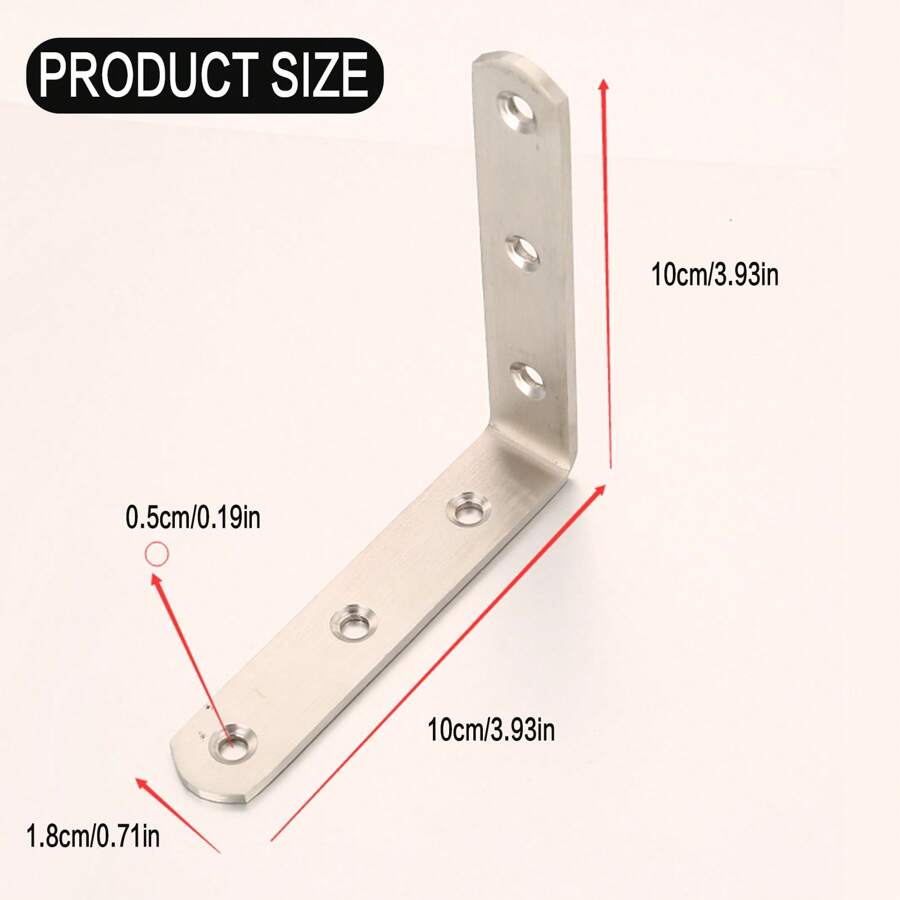 1pc Stainless Steel L-Shaped Bracket Fixed Angle Bracket Heavy Duty ...