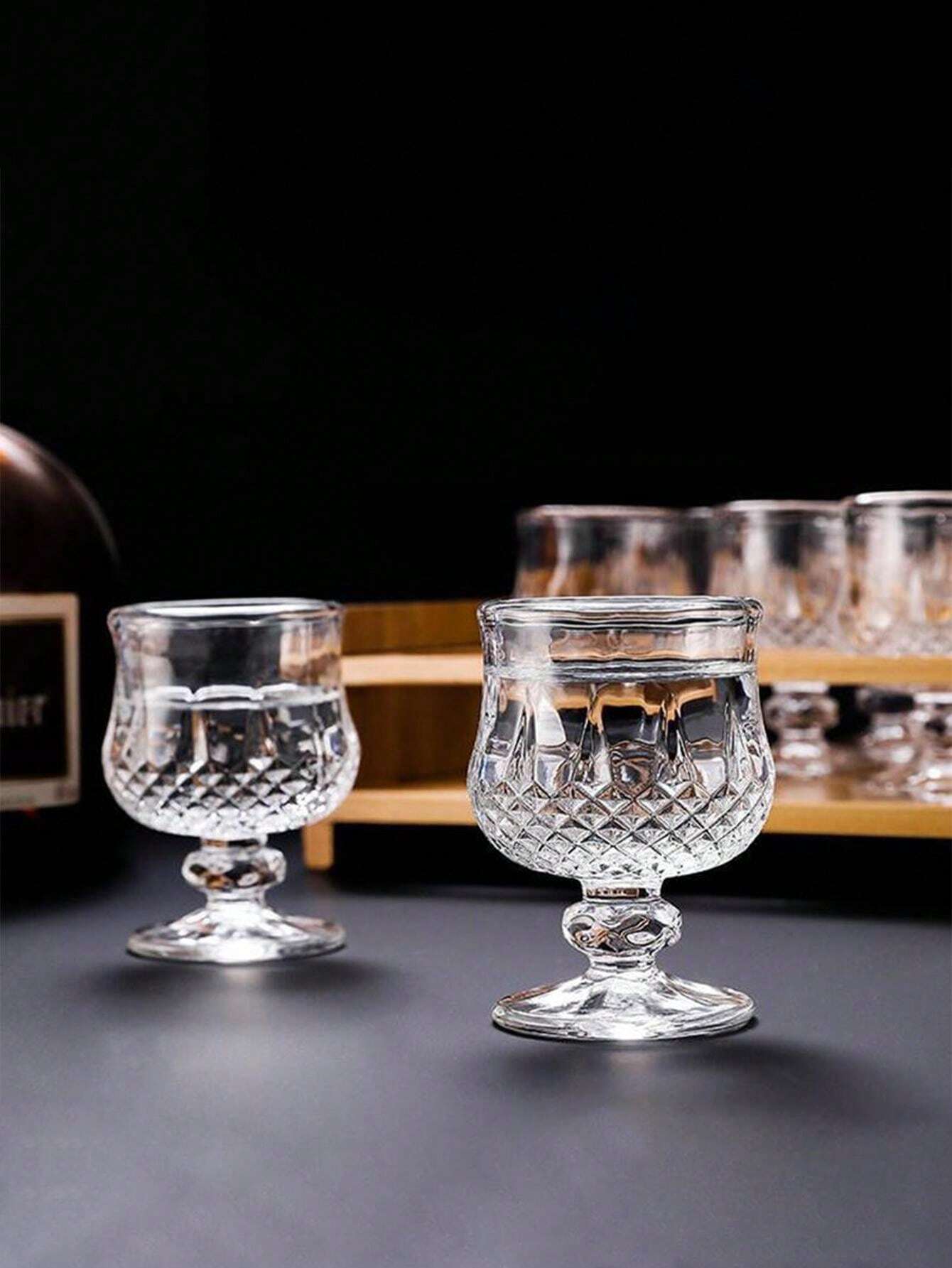 1pc Vintage Engraved Mini Brandy Glass With Rhinestones, French Style ...