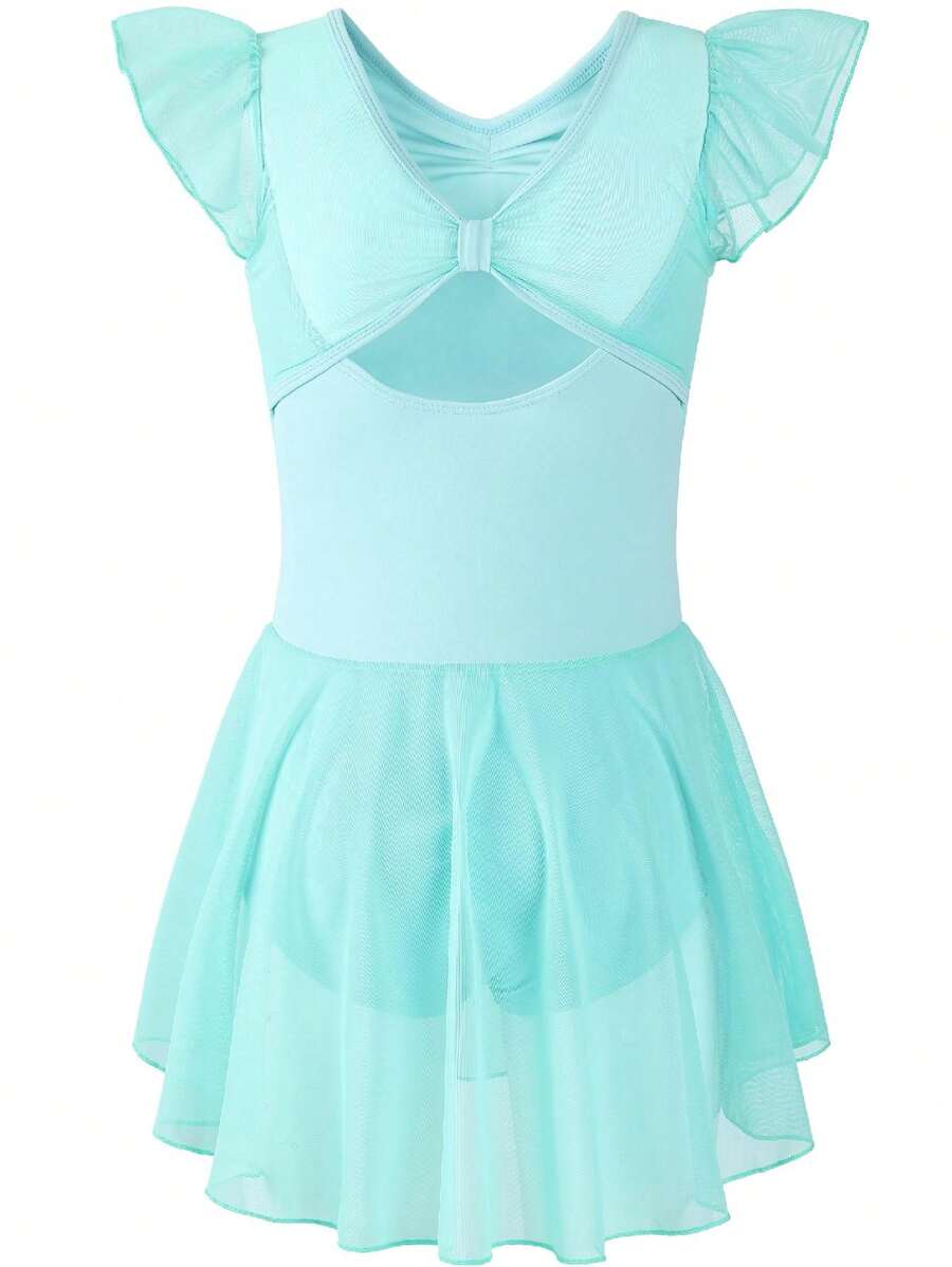 Girls Ballet Leotards With Skirts Toddler Hollow Back Dance Dresses ...