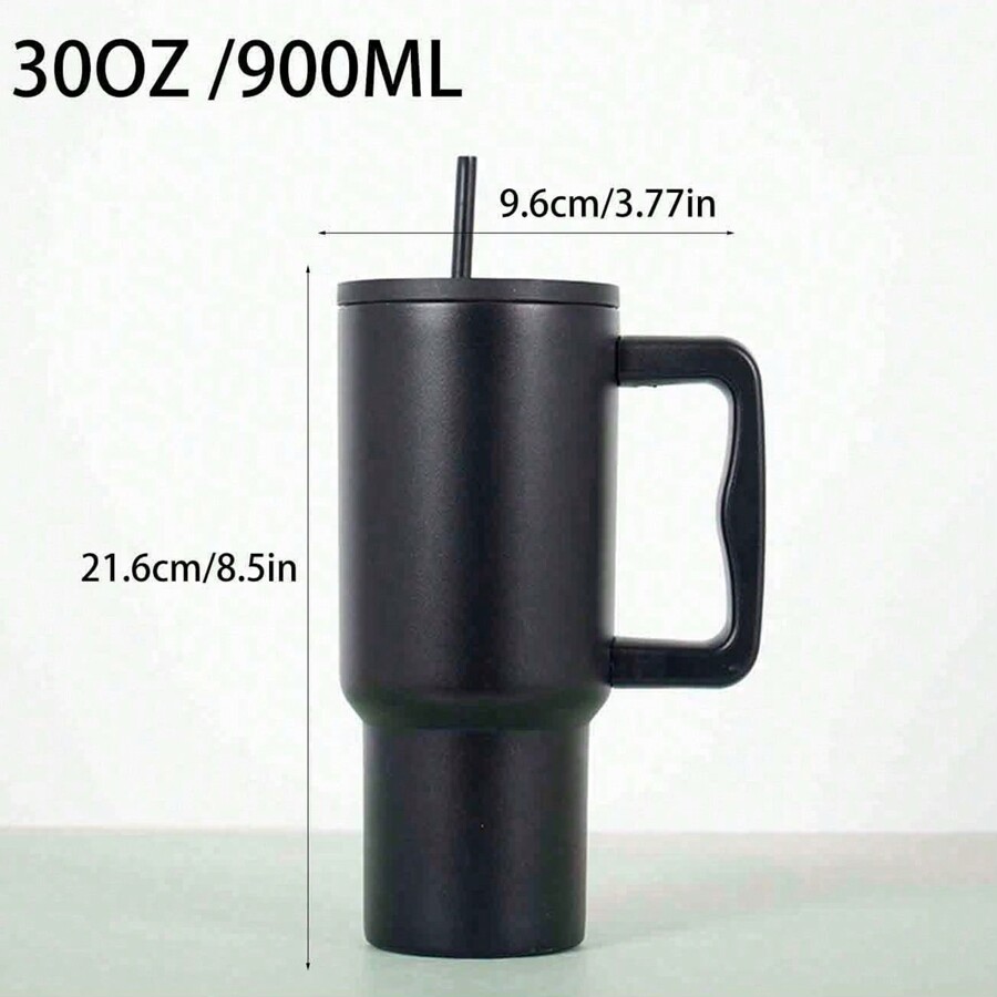 40oz/1200ml With Straw & Handle Insulated Tumbler Mug For Car, 304 Stainless Steel Beer Mug ...