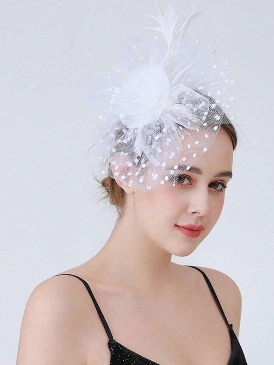 1pc Dance Flower Hair Accessories Women's Hat 1920s Fascinator Hat ...