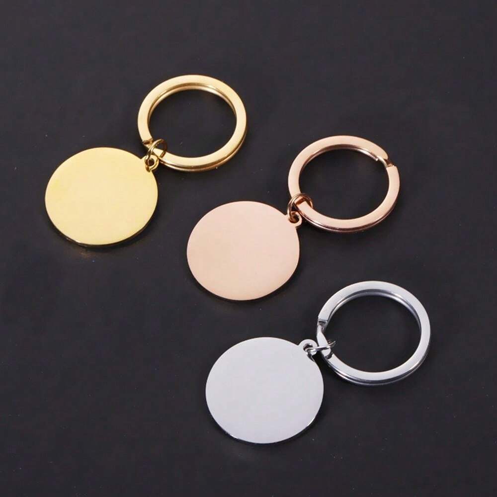 Personalized Stainless Steel Glossy Round Pendant, Engravable With ...