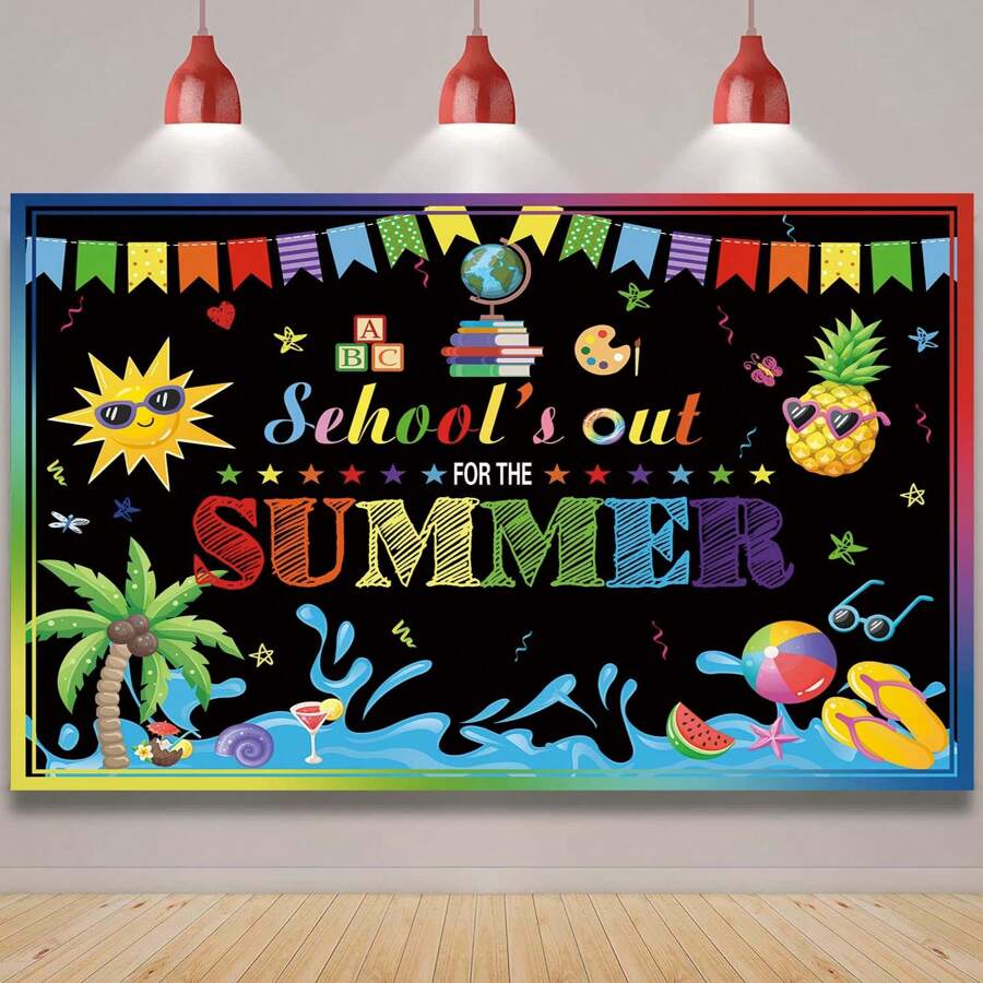 School's Out For The Summer Backdrop End Of School Year Party Backdrop ...