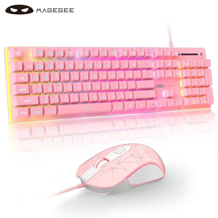 MageGee Gaming Keyboard And Mouse Combo, 104 Keys RGB Backlit Office ...