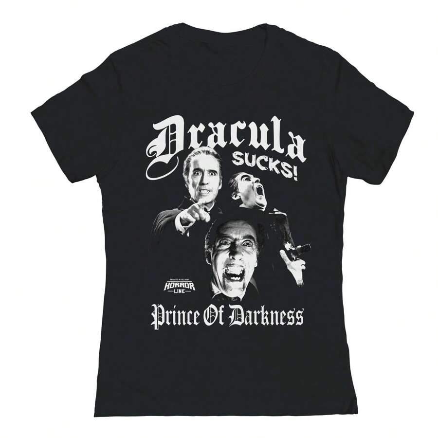 Horror Line Dracula Graphic Ladies Cotton T-Shirt | SHEIN USA