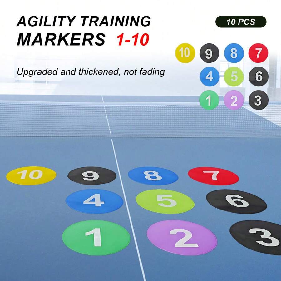 10pcs Mixed ColorsFlat Round Discs Agility Training Markers With ...