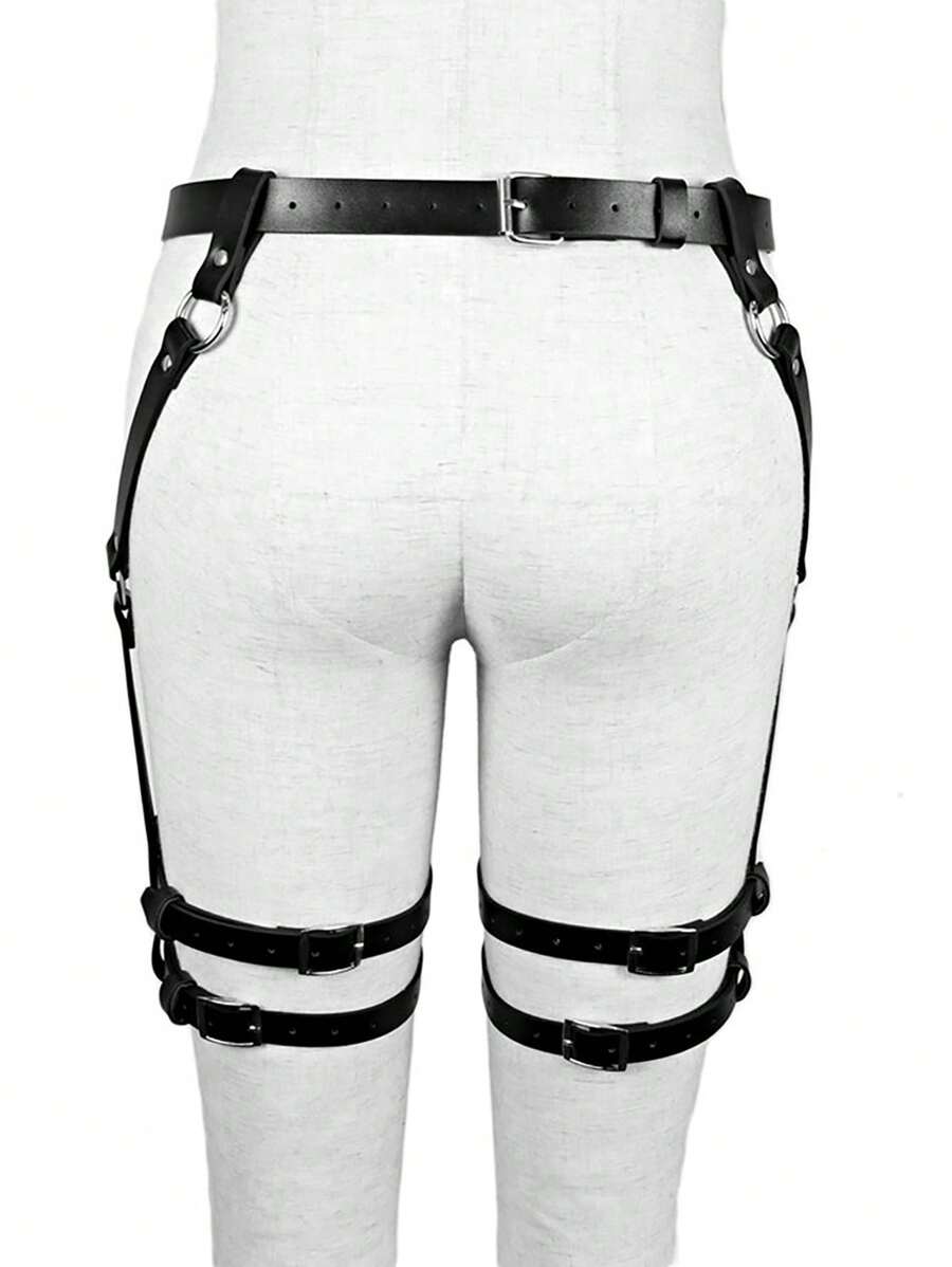 Women Sexy Leg Straps Punk Style Pu Leather Harness Garter Belts ...