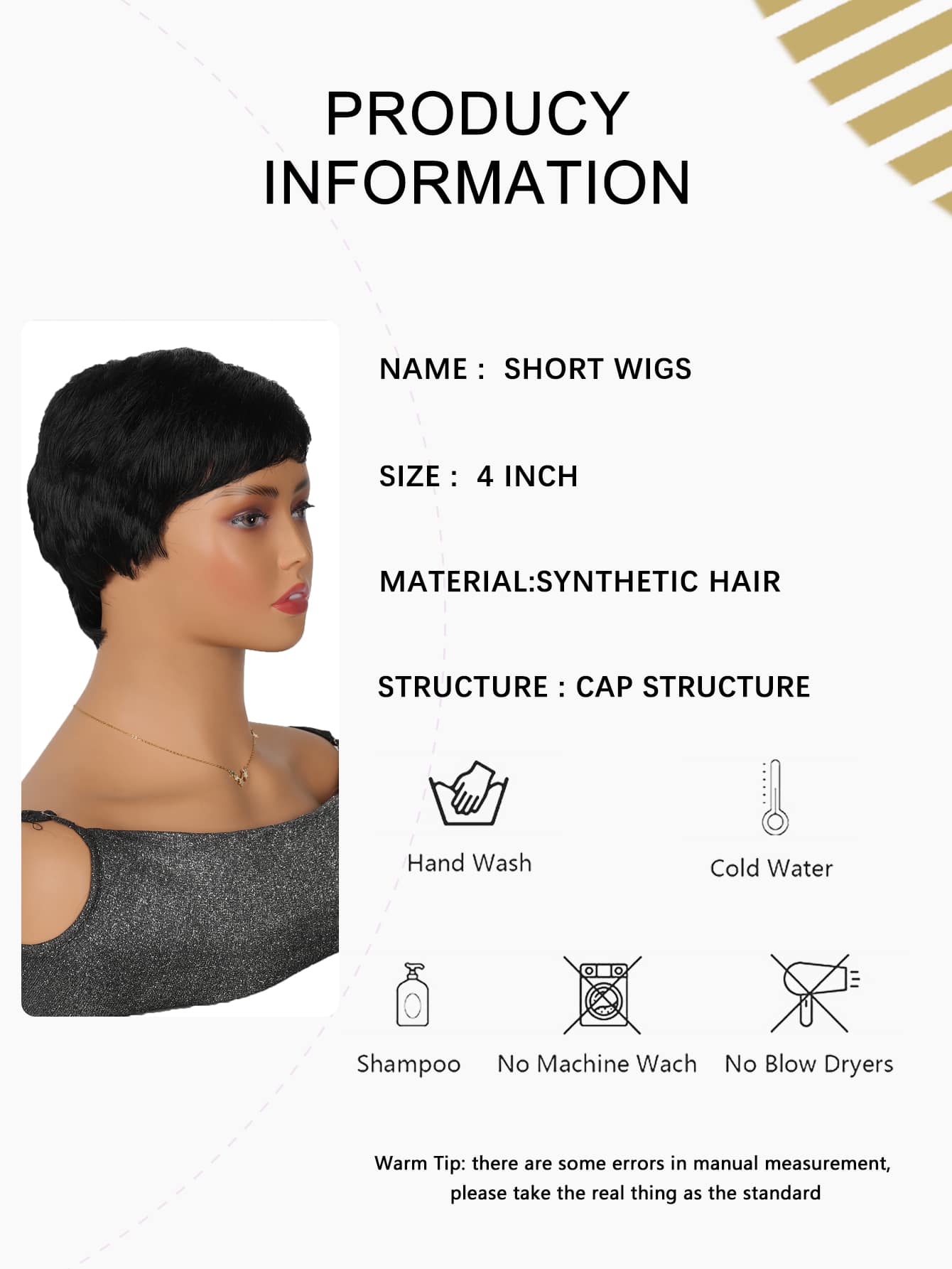 Pixie Cut Wigs Synthetic Short Pixie Haircut Wig With Bangs Glueless ...