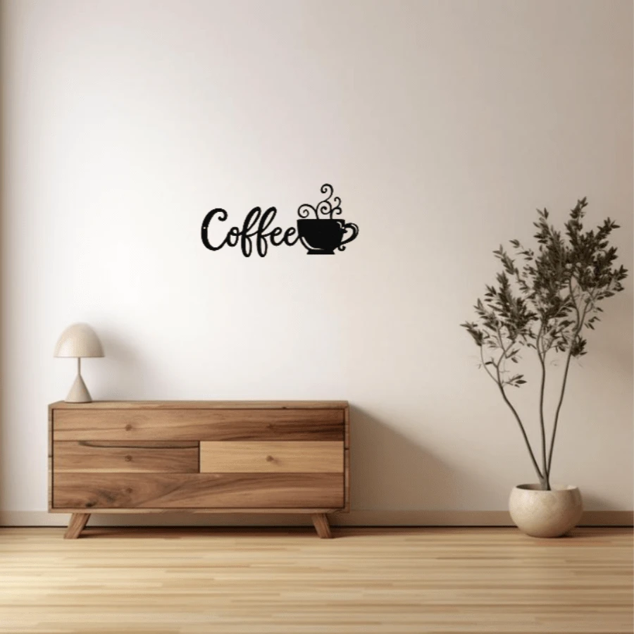 1pc Coffee Bar Rustic Metal Logo Rustic Coffee Bar Wall Hanging ...