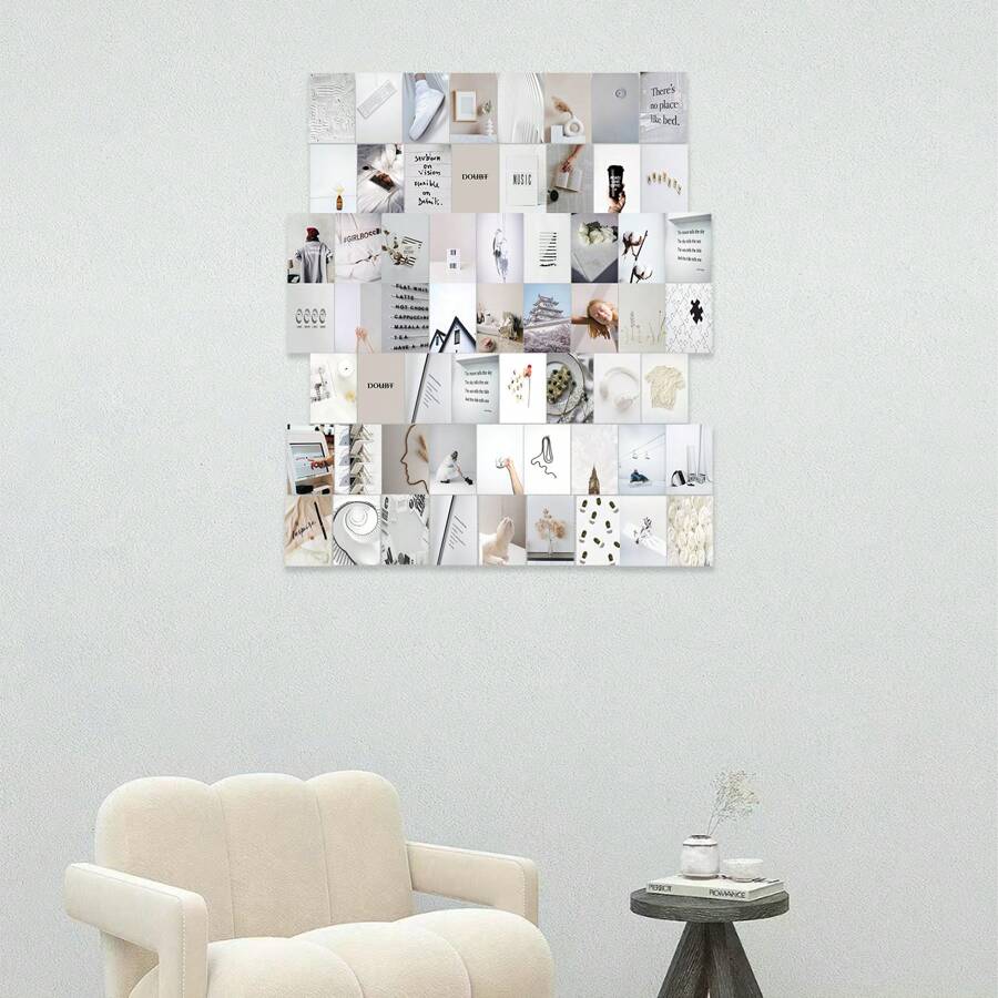 50 Wand Collage Sets mit weißen ästhetischen Bildern und persönlichen ...