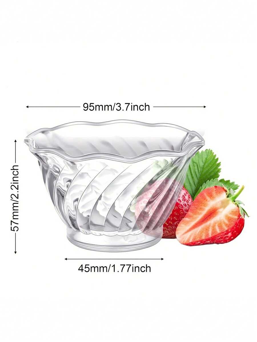 8pcs Plastic Dessert Cups, 6oz Clear Ice Cream Sundae Sampling Bowls ...