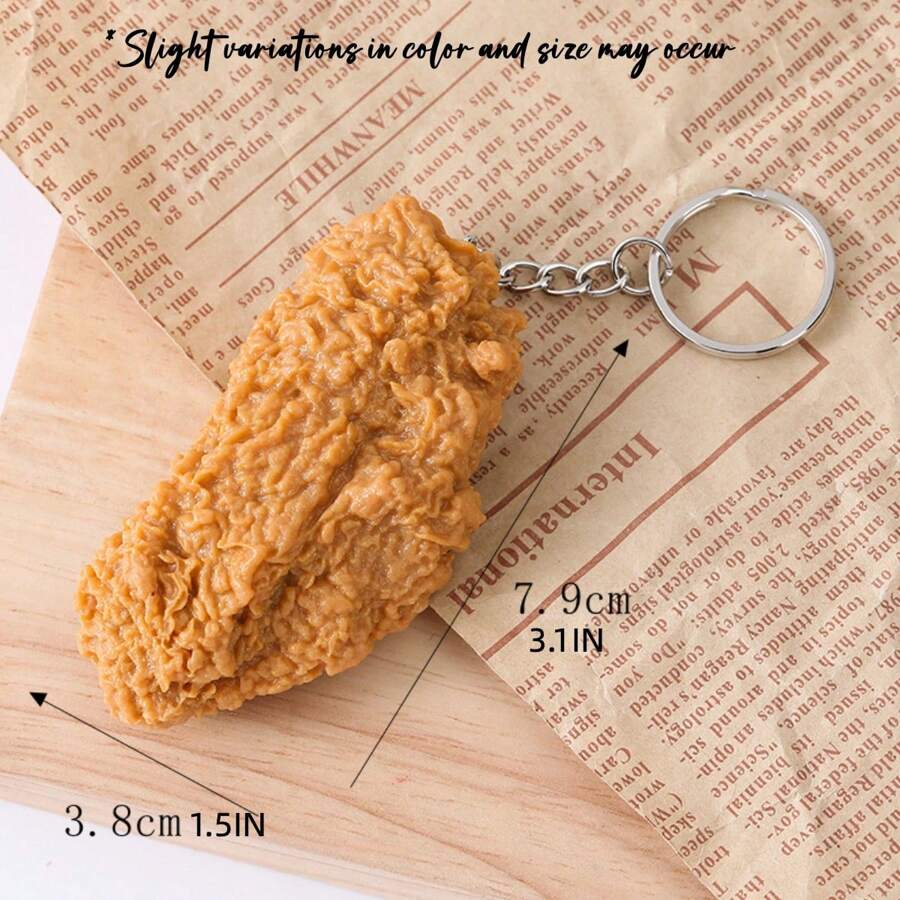 Deep Fried Chicken Keychain (1-Pack): Drumstick And Chicken Wing Design ...