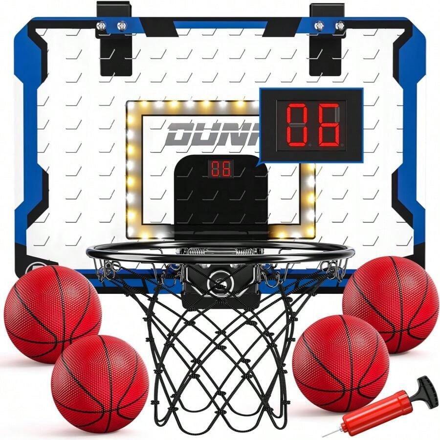 LED Basketball Hoop Electronic Scoring Wall-Mounted Portable Basketball ...