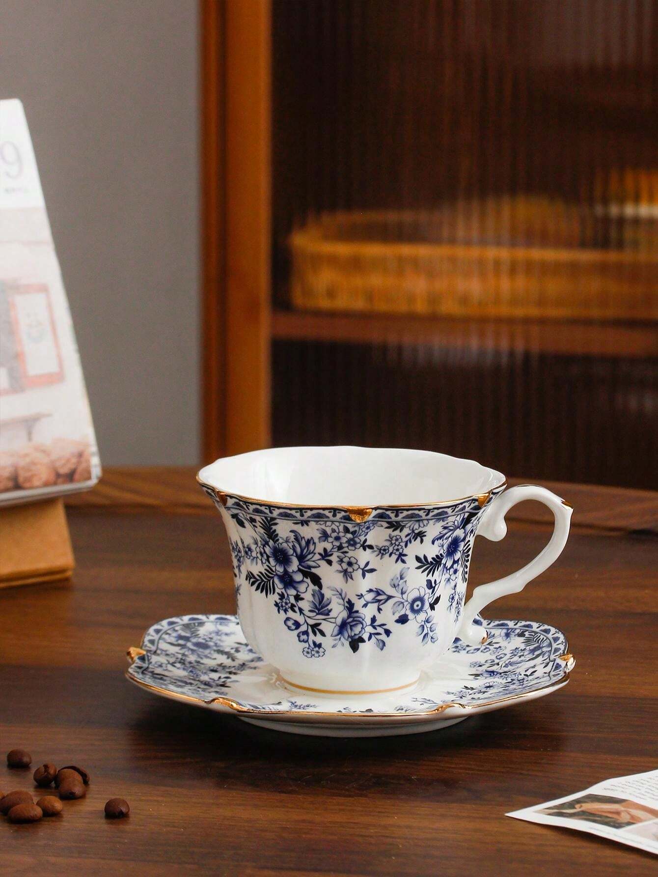 1 Set Of High-End Chinese Blue And White Porcelain Ceramic Cup And ...