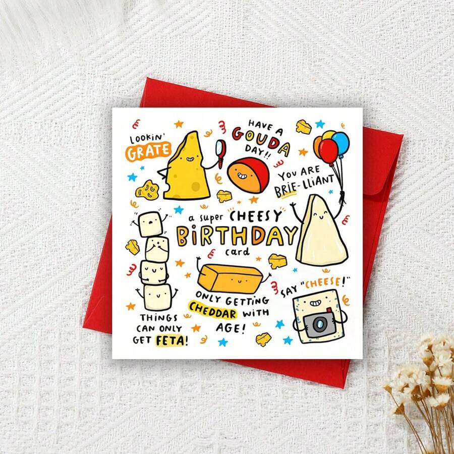 Super Cheesy Birthday Card, Funny Birthday Card, Cheesy Jokes Card ...