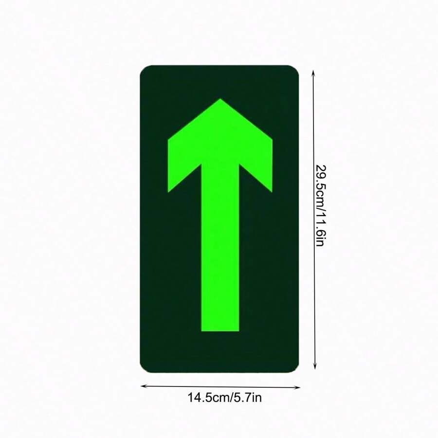 5 Pcs Glow In The Dark Luminous Arrow Sign Fluorescent Exit Sign For ...