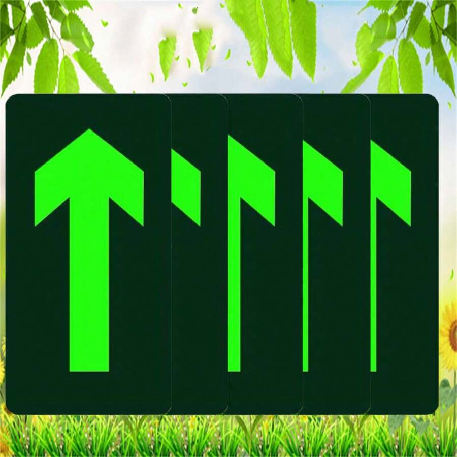 5 Pcs Glow In The Dark Luminous Arrow Sign Fluorescent Exit Sign For ...