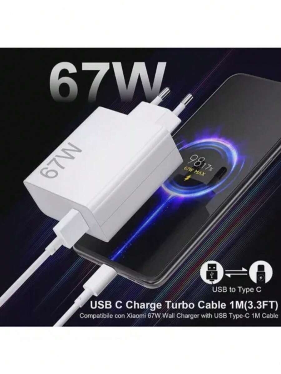 Fonte Usb Carregador Ultra Rápido 67w Usb C Turbo | SHEIN Brasil