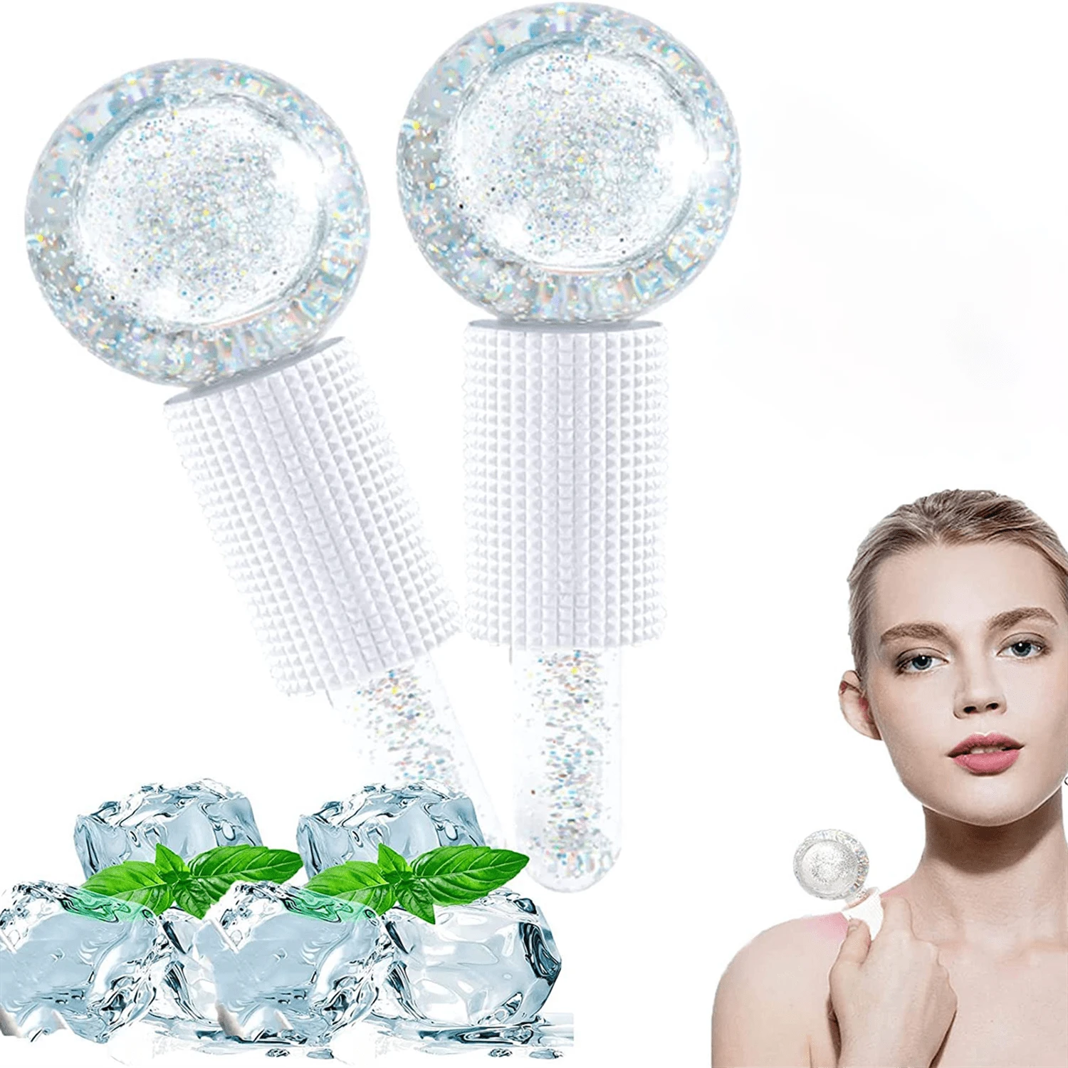 Facial Ice Hockey, 2-Piece Facial Ice Hockey Massage Ice Roller ...