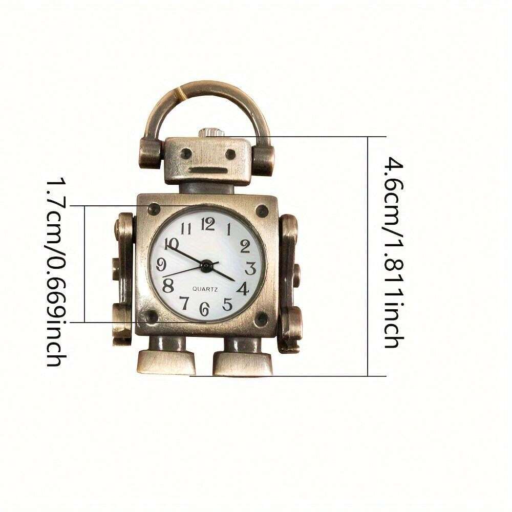 Cool Robot Quartz Pocket Watch With Arabic Numerals On A Round Dial. A ...