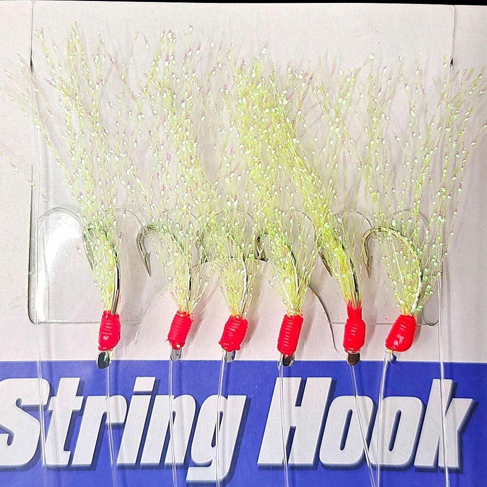 1 Pack Of 6 Colorful Silk Fishing Bait Hooks With Barbs, High-Carbon ...