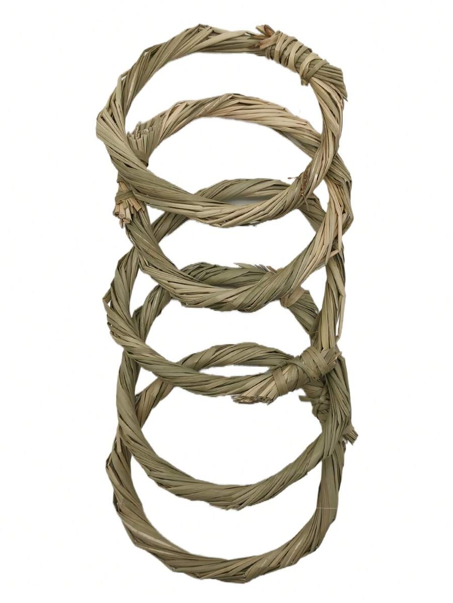 5pcs Natural Handmade Woven Grass Rings For Small Pets Like Rabbits ...