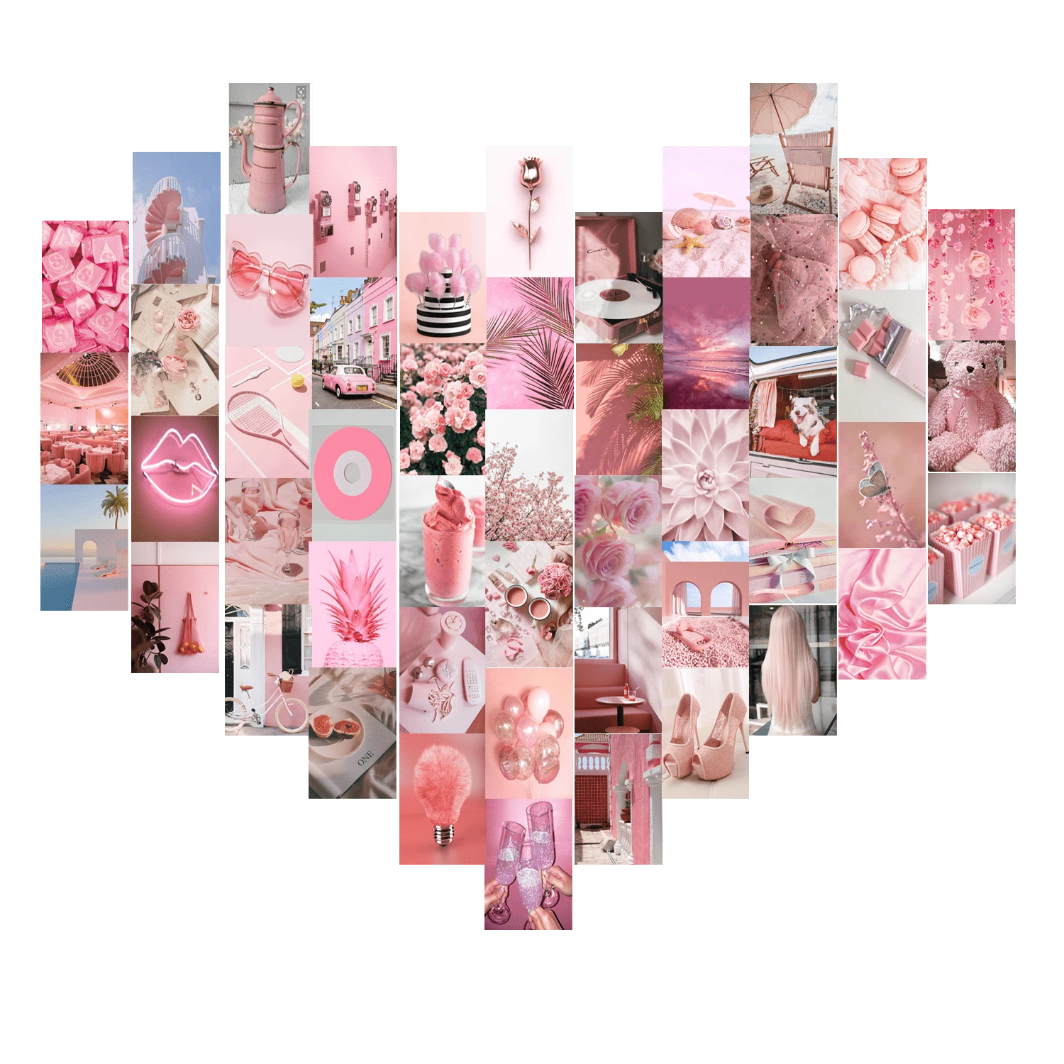 Conjunto de collage estético rosa - un conjunto de 50 imágenes ...