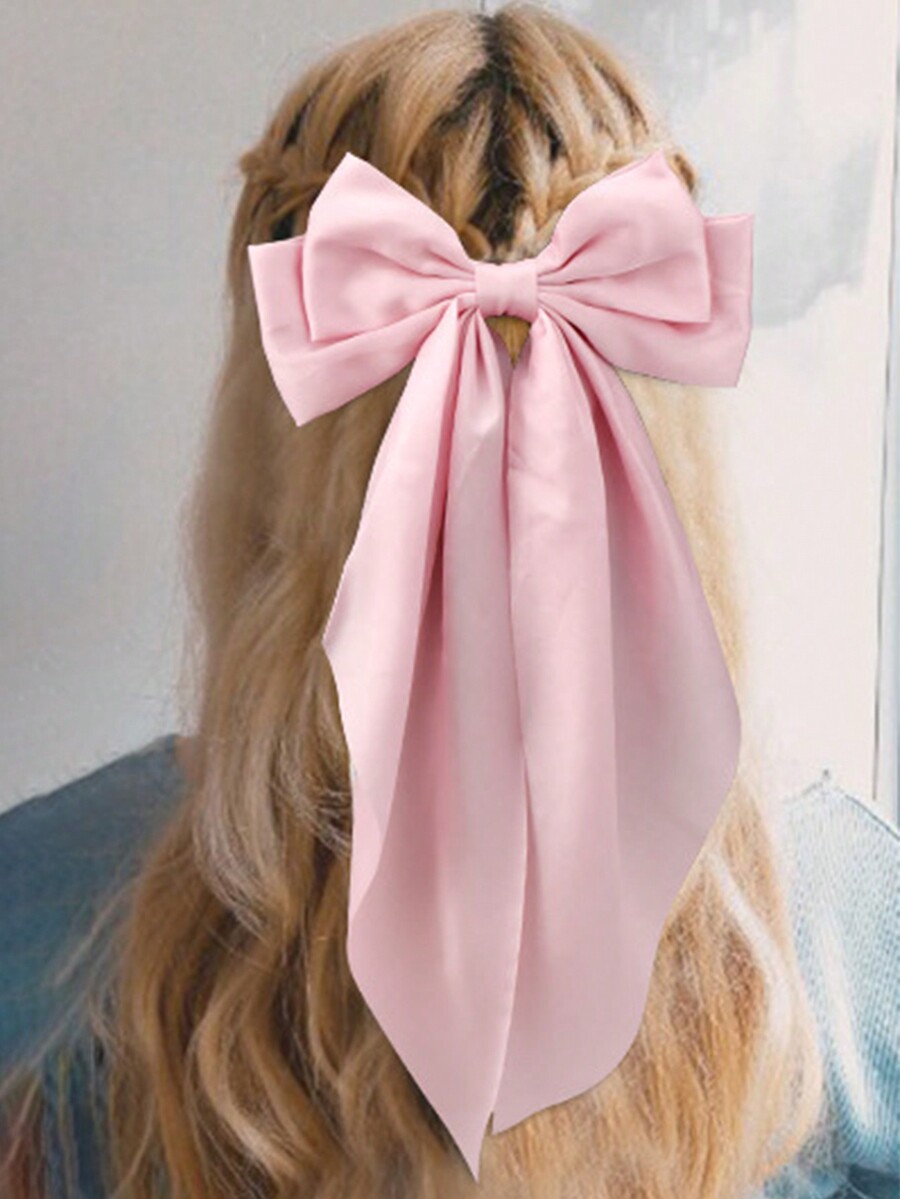 3pcs Pink Hair Bows For Girls Hair Bow Clips Satin Hair Barrettes Hair ...