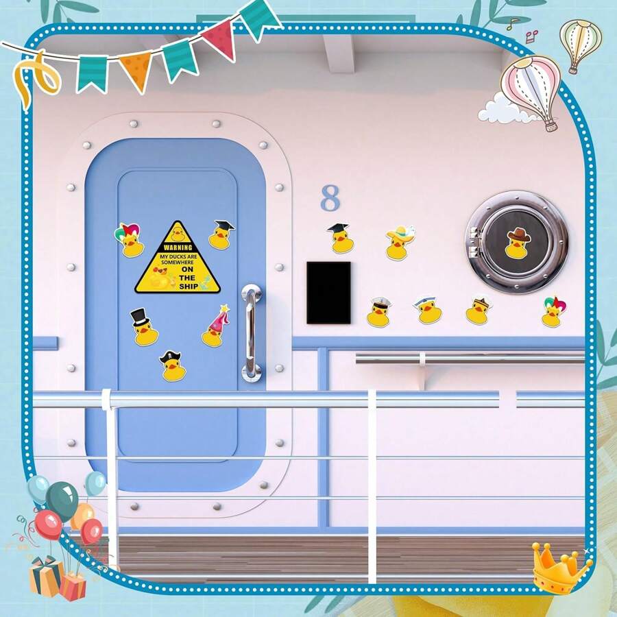 13 Pcs Duck Cruise Door Magnet Fun Themed Duck Cruise Door Decorations ...