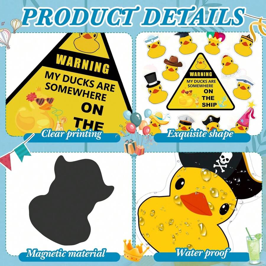 13 Pcs Duck Cruise Door Magnet Fun Themed Duck Cruise Door Decorations ...