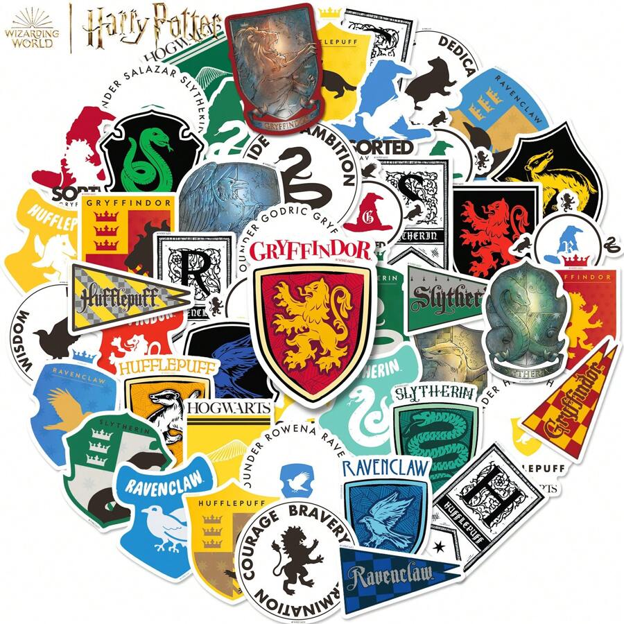 Harry Potter Harry Potter 50Pcs Hogwarts Stickers, Aesthetic Watercolor ...