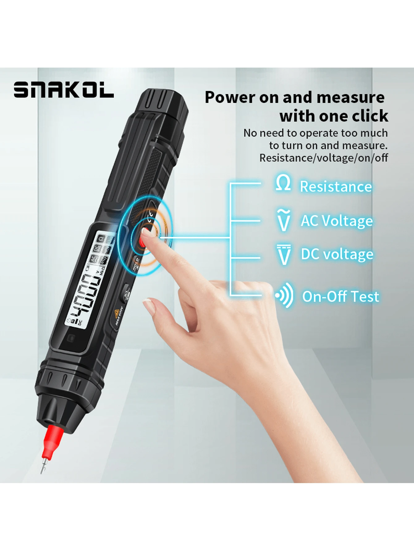 SNAKOL SK216 Digital Multimeter Pen Type 4000 Counts Professional Meter ...
