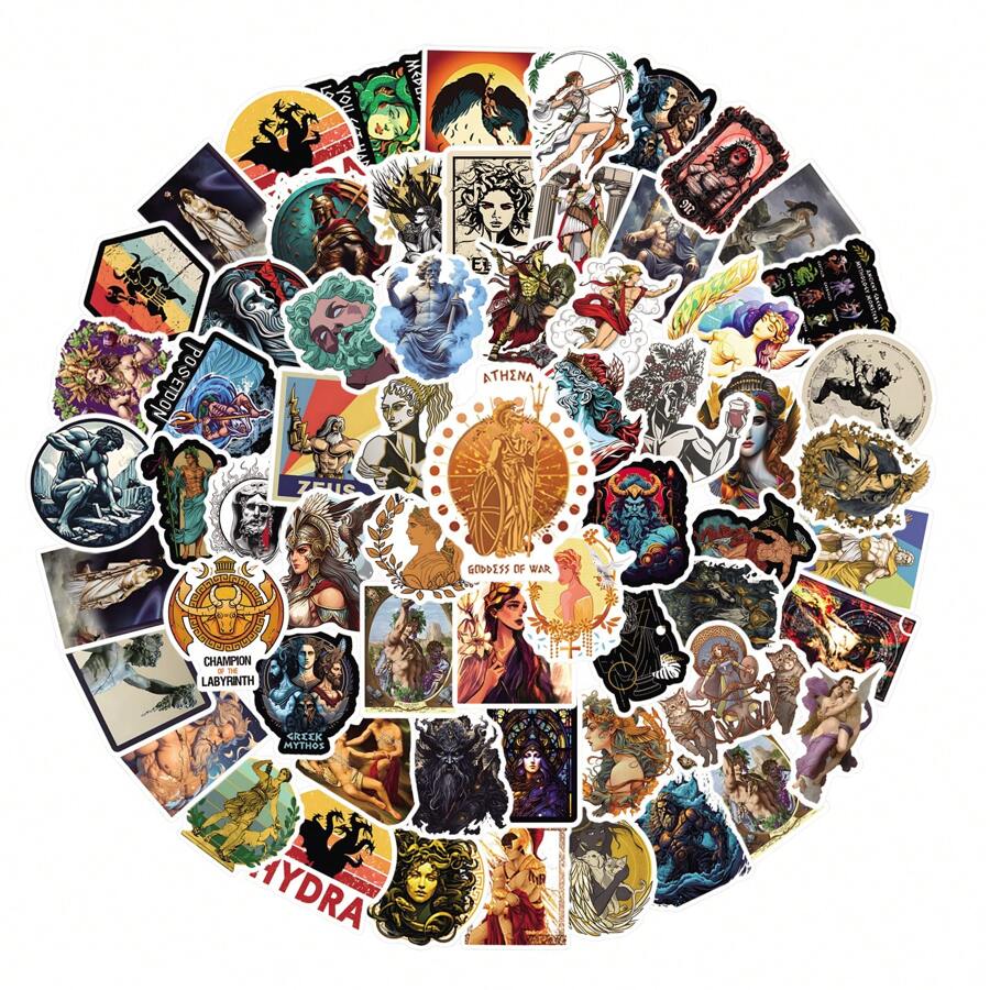 122pcs/Package Greek Mythology Stickers, Cute Cartoon Fun Aesthetic ...