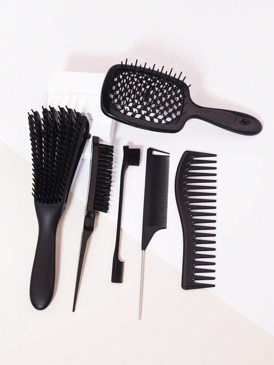 6-Piece Hair Styling Comb Hollow Hair Brush Set, Tear Hair Brush, Mouse ...