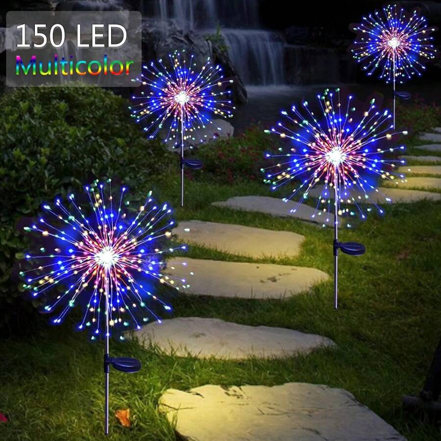 60/150/240/360LEDs 8 Modes Solar Firework Lights, Outdoor Garden ...