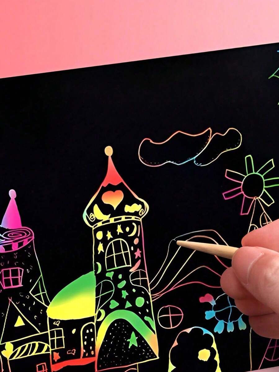 10 Sheets A4 Scratch Art Paper, Colorful Drafting Drawing Papers That ...