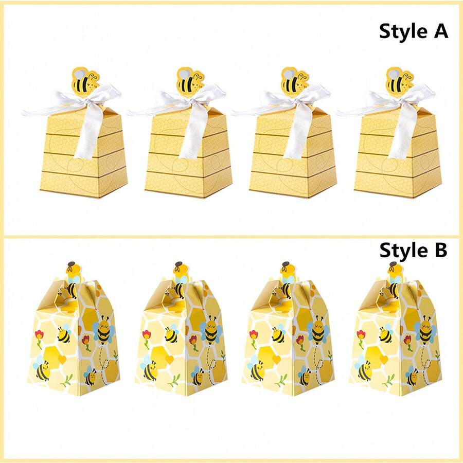 10pcs Cute Bee Creative Candy Packaging Box, Birthday Party Snack And ...