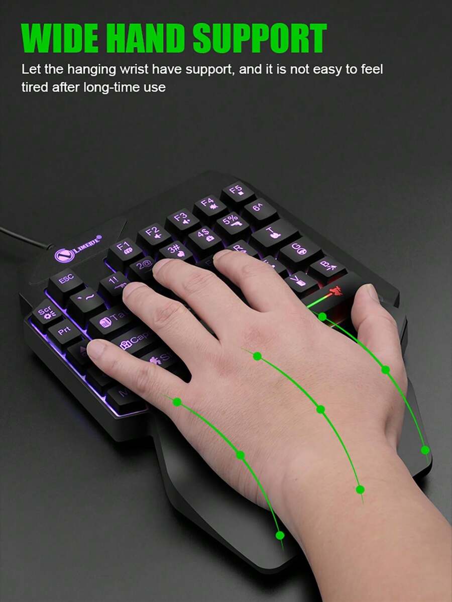 Mechanical Feel One-Handed Keyboard, Gaming Equipment For Tablet And ...